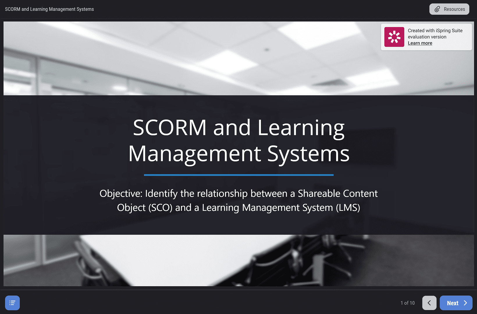 RLO Sample | SCORM-and-Learning-Management-Systems